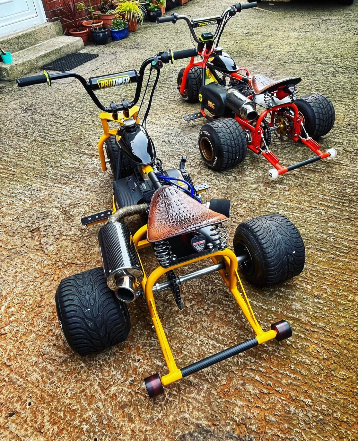 TWO FULLY BUILD READY TO RIDE TRIKES ON PROMOTION - MINI SFD TRIKES